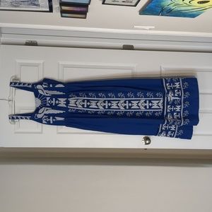 FARM Rio | Dresses | Farm Rio Blue Embroidered Dress | Poshmark